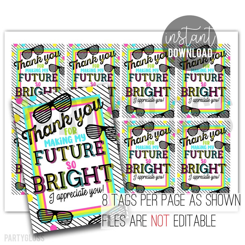 Teacher Appreciation Printable Gift Tags, Highlighters Thank You for ...