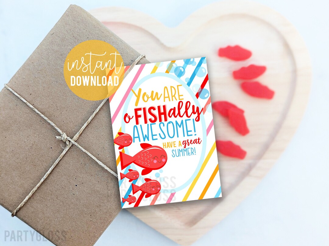 End of the Year Fish Candy Printable Tag | Swedish Tag | Class Student ...