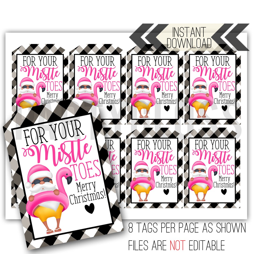 Mistle Toes Printable Tag Nail Polish Gift Staff Tag Teacher Christmas ...