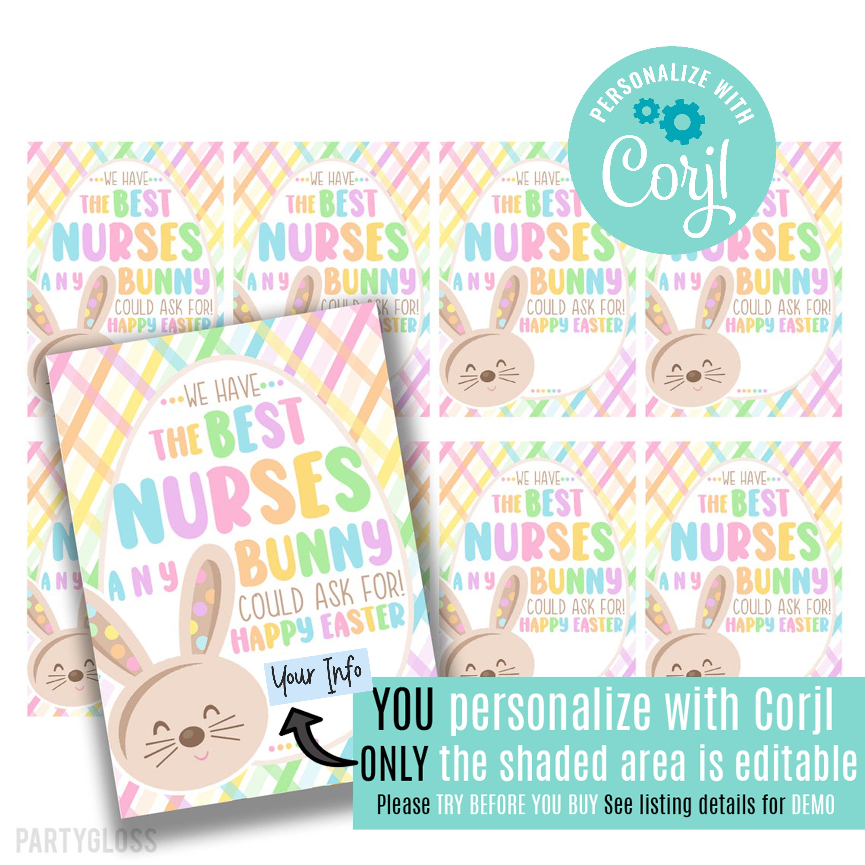 Editable Nurse Appreciation Printable Tags Happy Easter Spring the Best ...