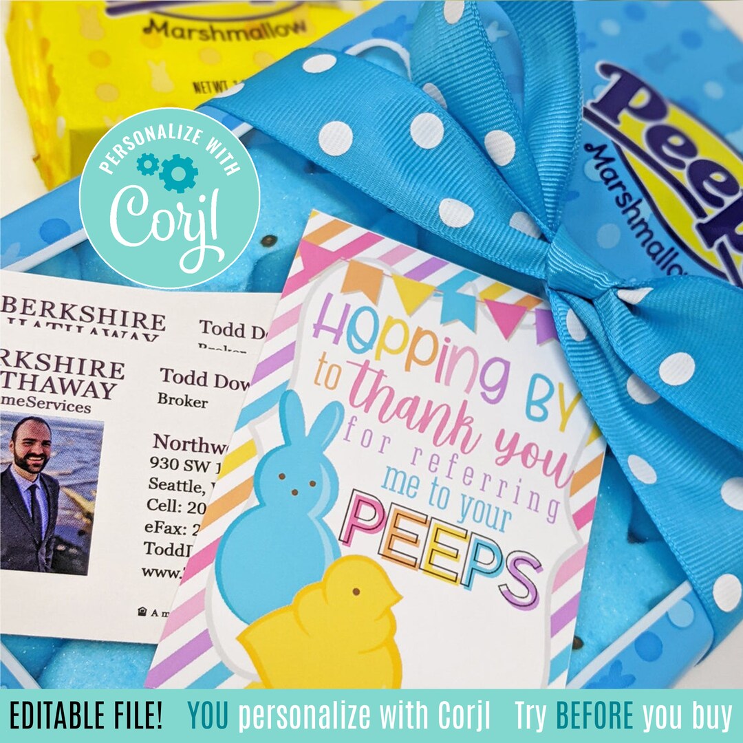 Editable Easter Referral Appreciation Printable Tags Hopping by ...