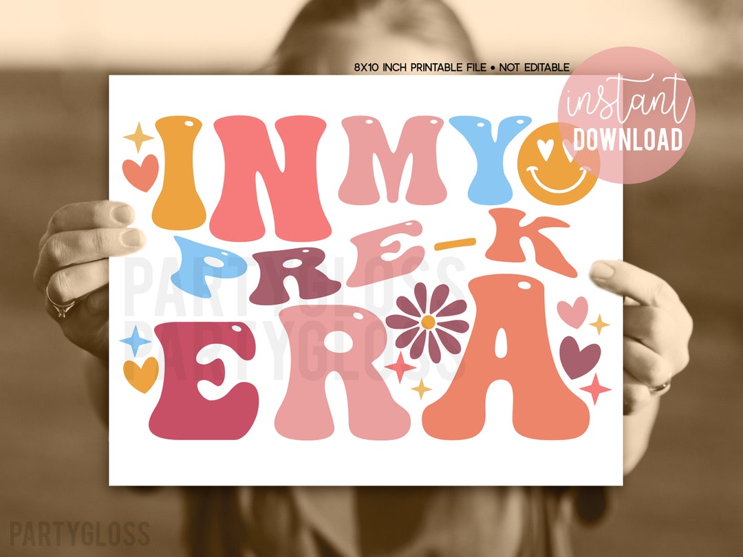 Pre K First Day of School Printable Sign, Prek Back to School, in My ...