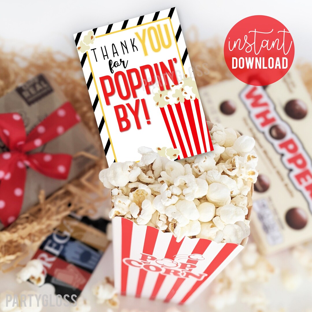 Popcorn Appreciation Printable Gifts Tags, Thank You Tag Poppin' by ...