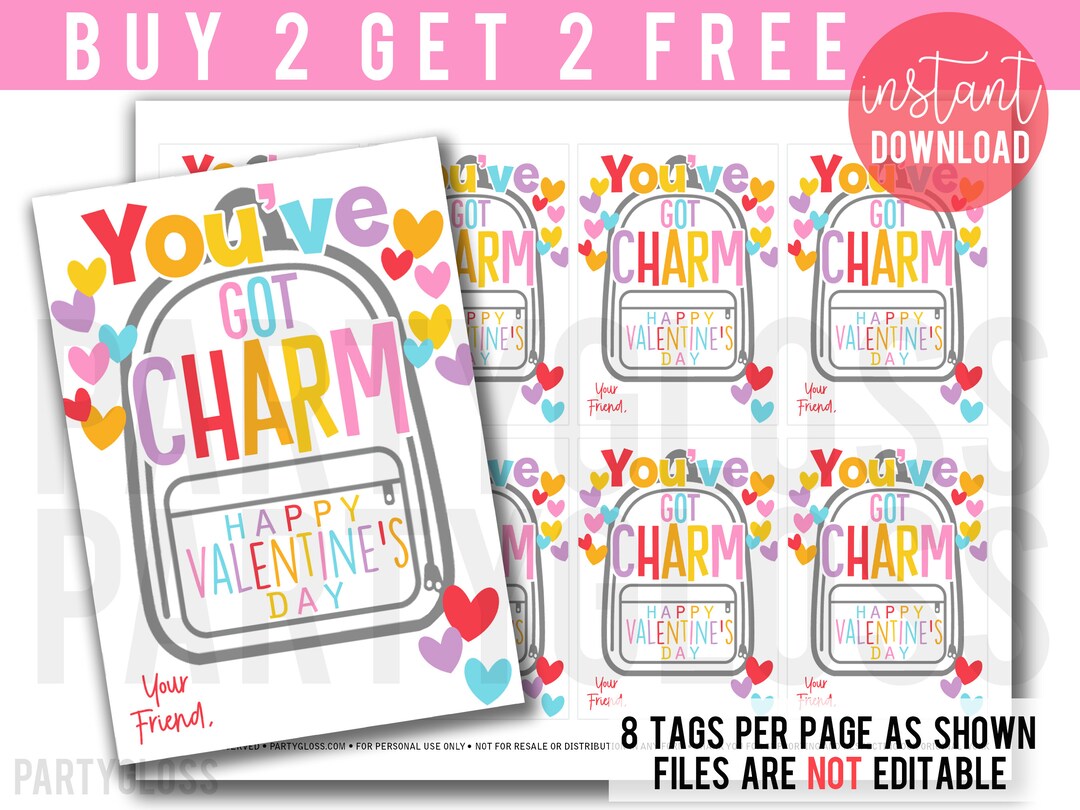 Keychain Charm Valentine's Day Printable Tags, Non-food, You've Got ...