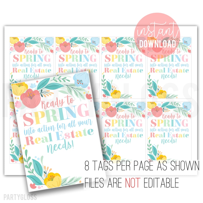 Real Estate Marketing Printable Tag | Printable Marketing Tag | Spring ...