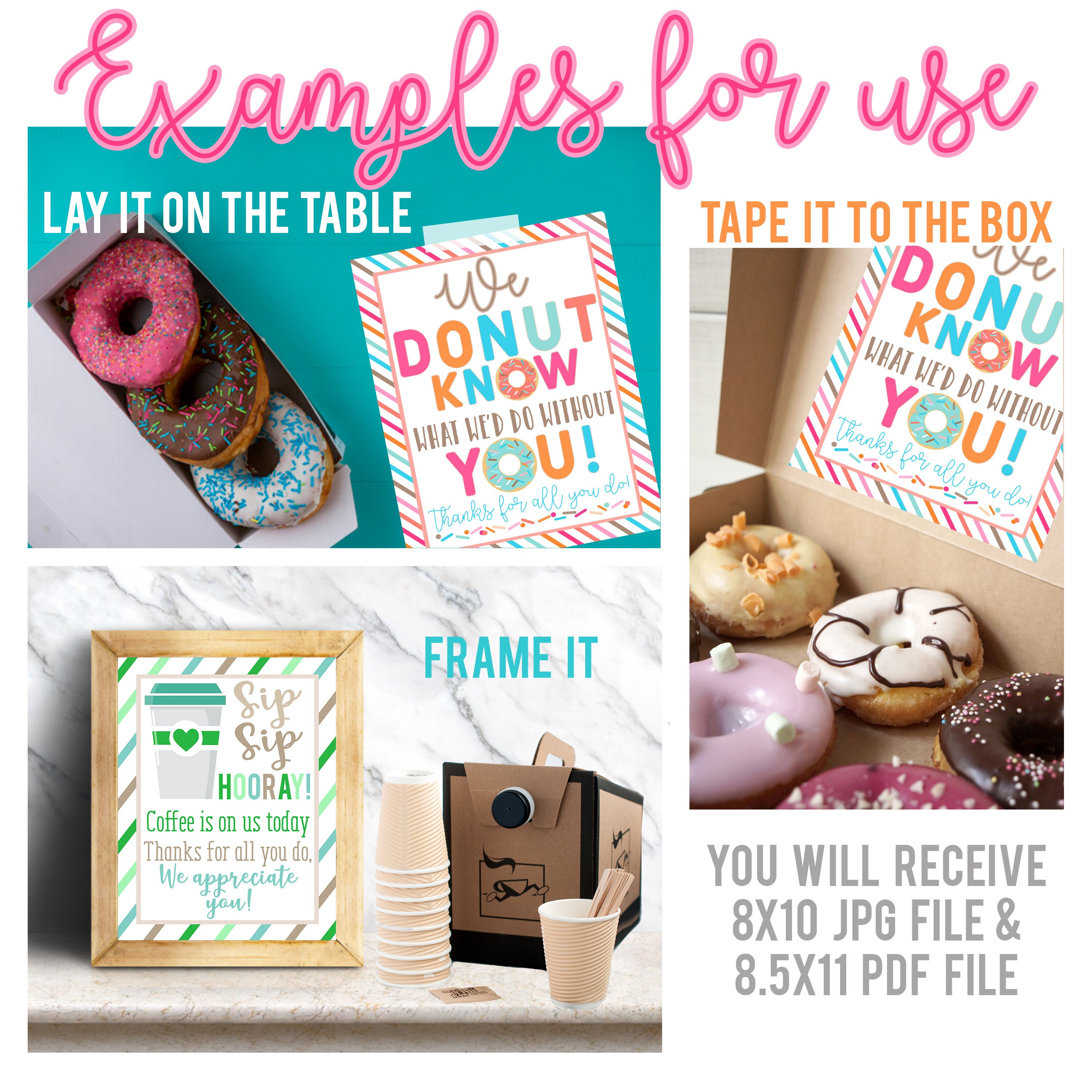 Thanks A Latte Printable Sign Coffee Appreciation Coffee | Etsy