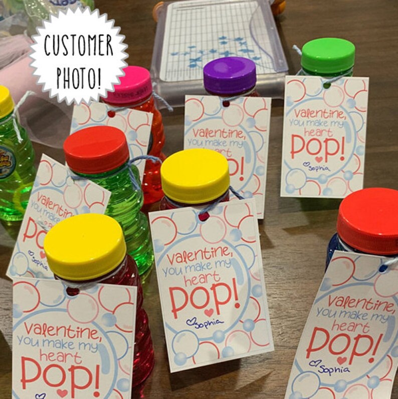 Bubbles Valentine's Day Printable Tags Bubble Valentine - Etsy
