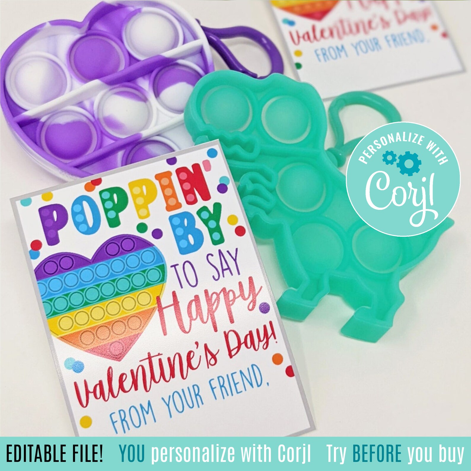 Editable Pop It Valentine's Day Printable Pop It | Etsy