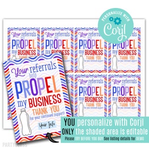 Editable Referral Appreciation Printable Gift Tags, Your Referrals ...