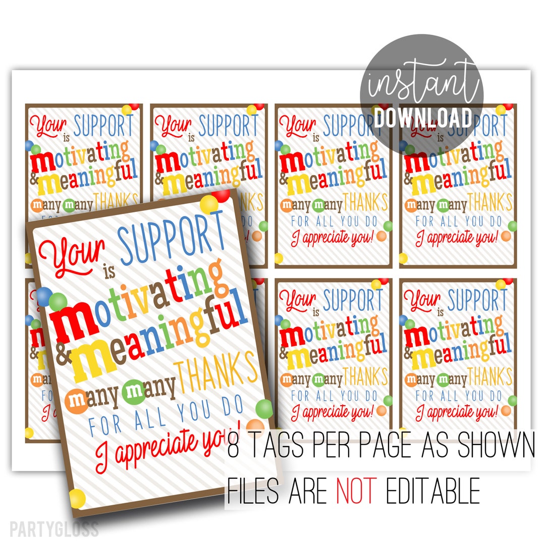 Appreciate Your Support Printable Tag | Sponsor Appreciation | Gift Tag ...