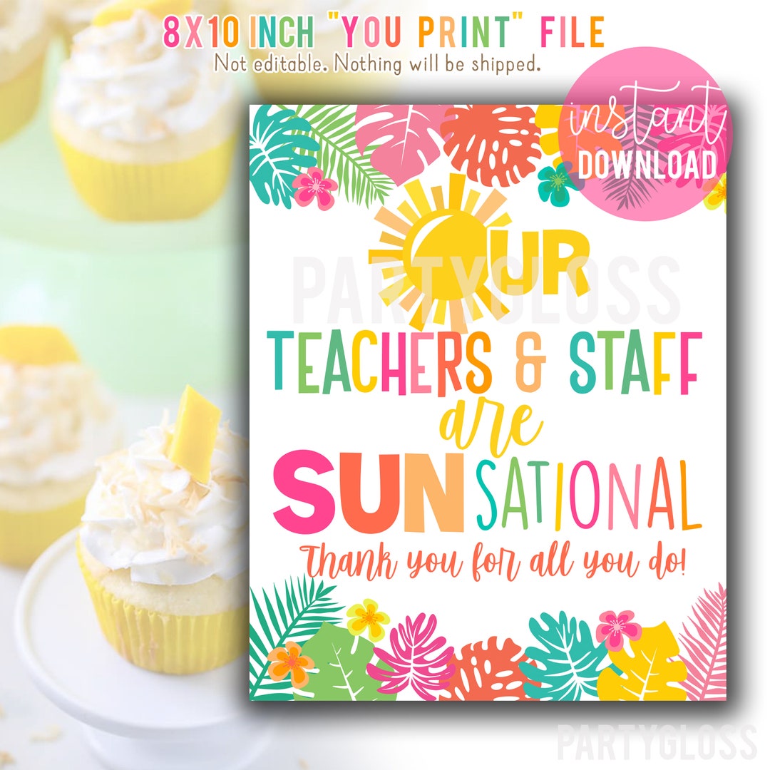Teacher Appreciation 8x10 Printable, Lunch for Staff, School PTO PTA ...