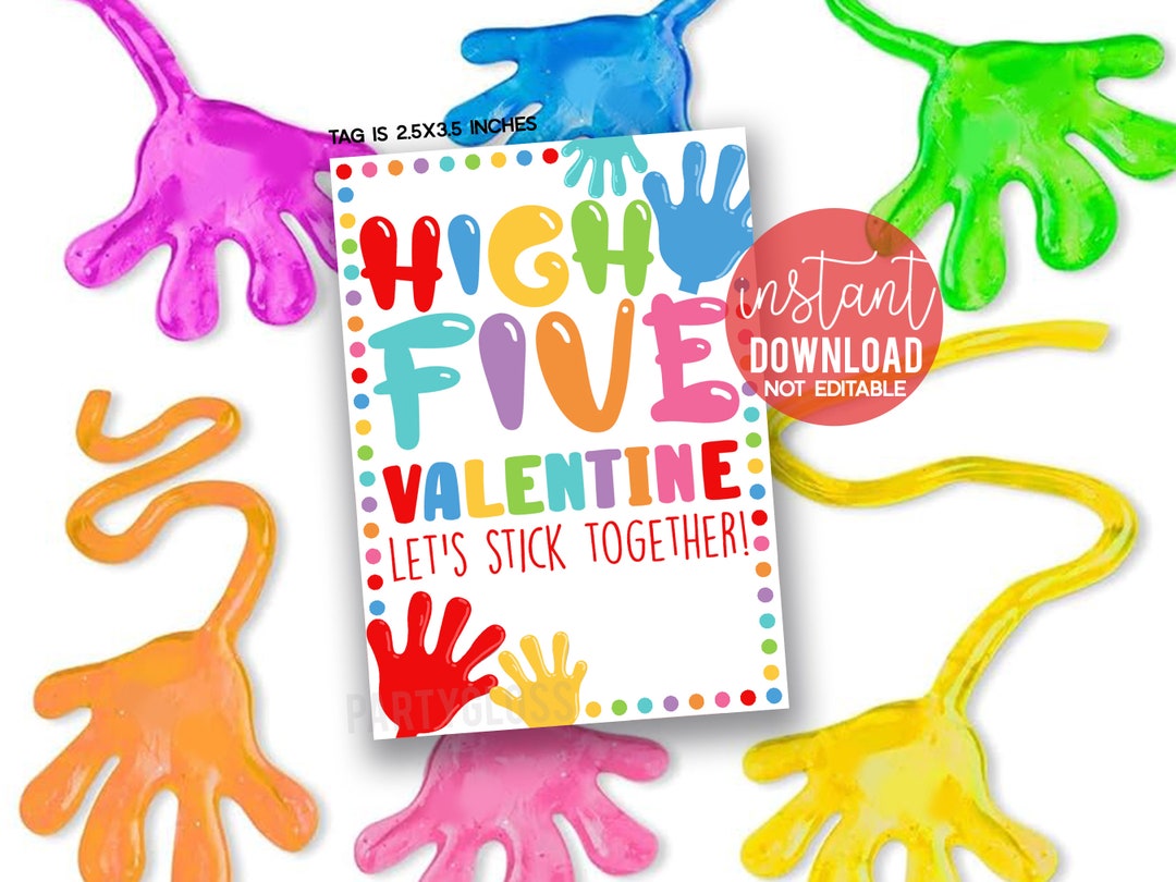 Sticky Hand High Five Valentine's Day Printable Tags, Non-food, Slappy ...