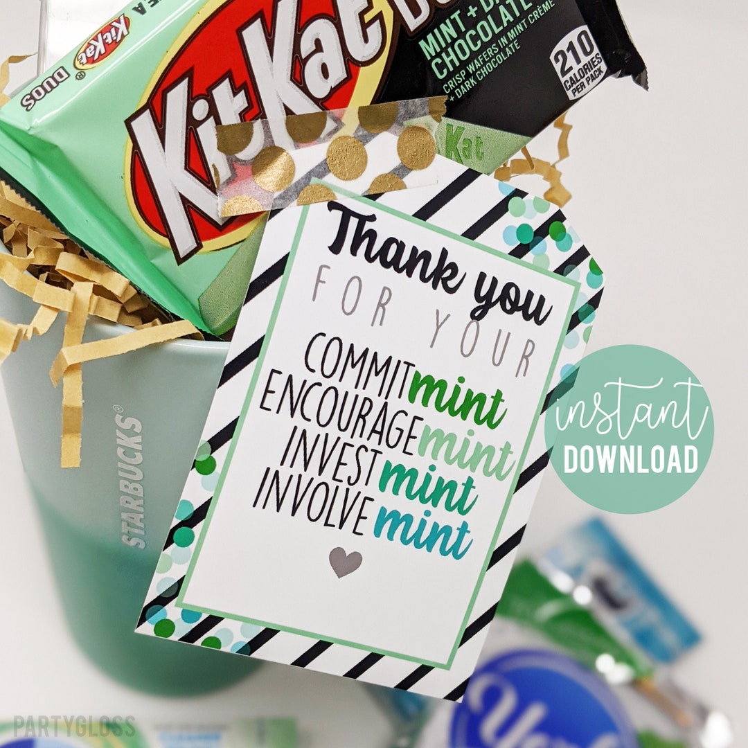 Teacher Appreciation Printable Gift Tags, Thank You Mint Tag Back to ...