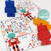 Robot Valentine's Day Printable Tags Nuts & Bolts About - Etsy