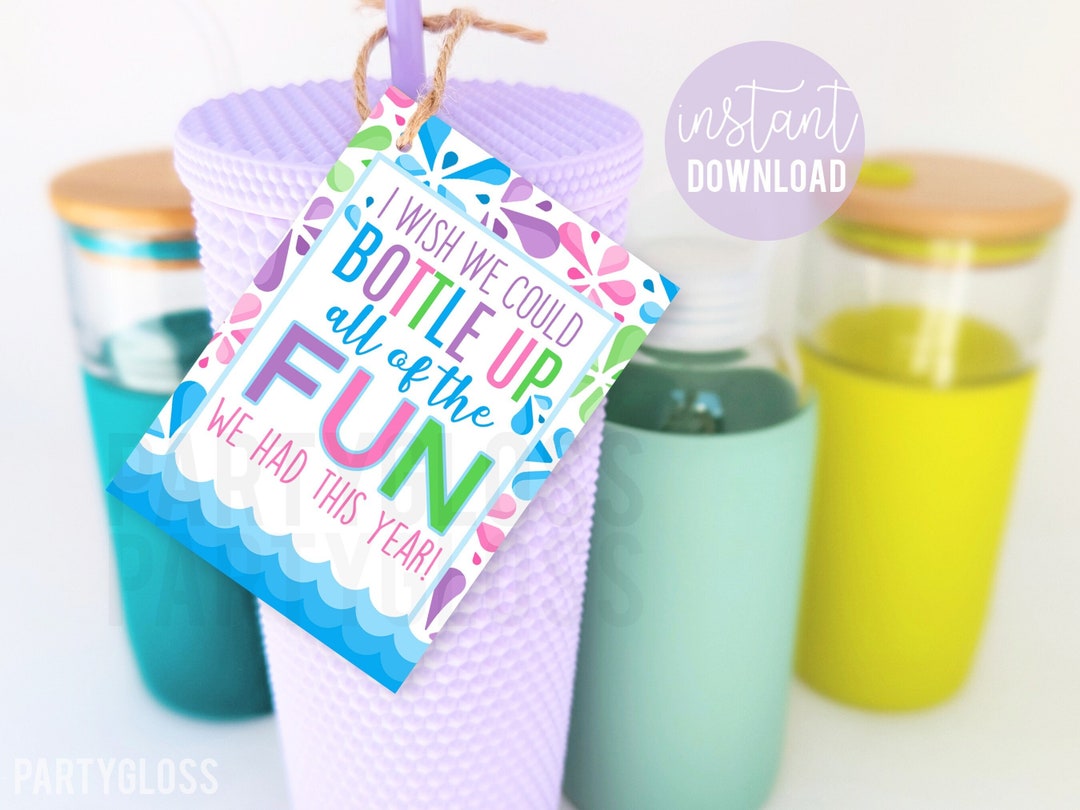 Teacher Appreciation Printable Tags, Water Bottle Drink Gift Tumbler ...