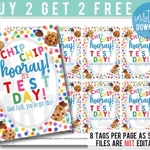Test Testing Day Good Luck Printable Tags, Printable Chip Chip Hooray ...