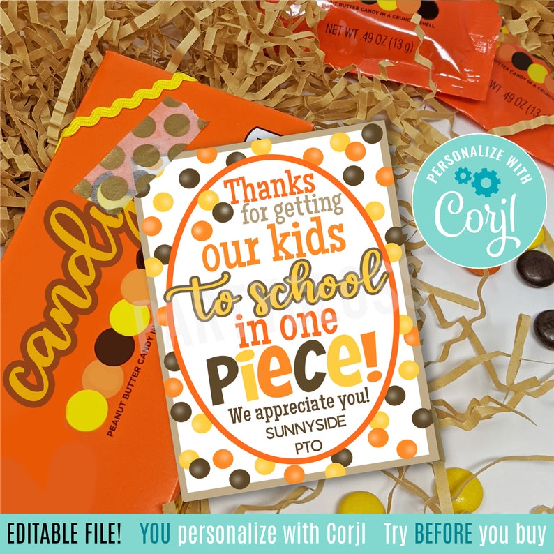 Editable Bus Driver Appreciation Printable Tag Carpool Gift - Etsy