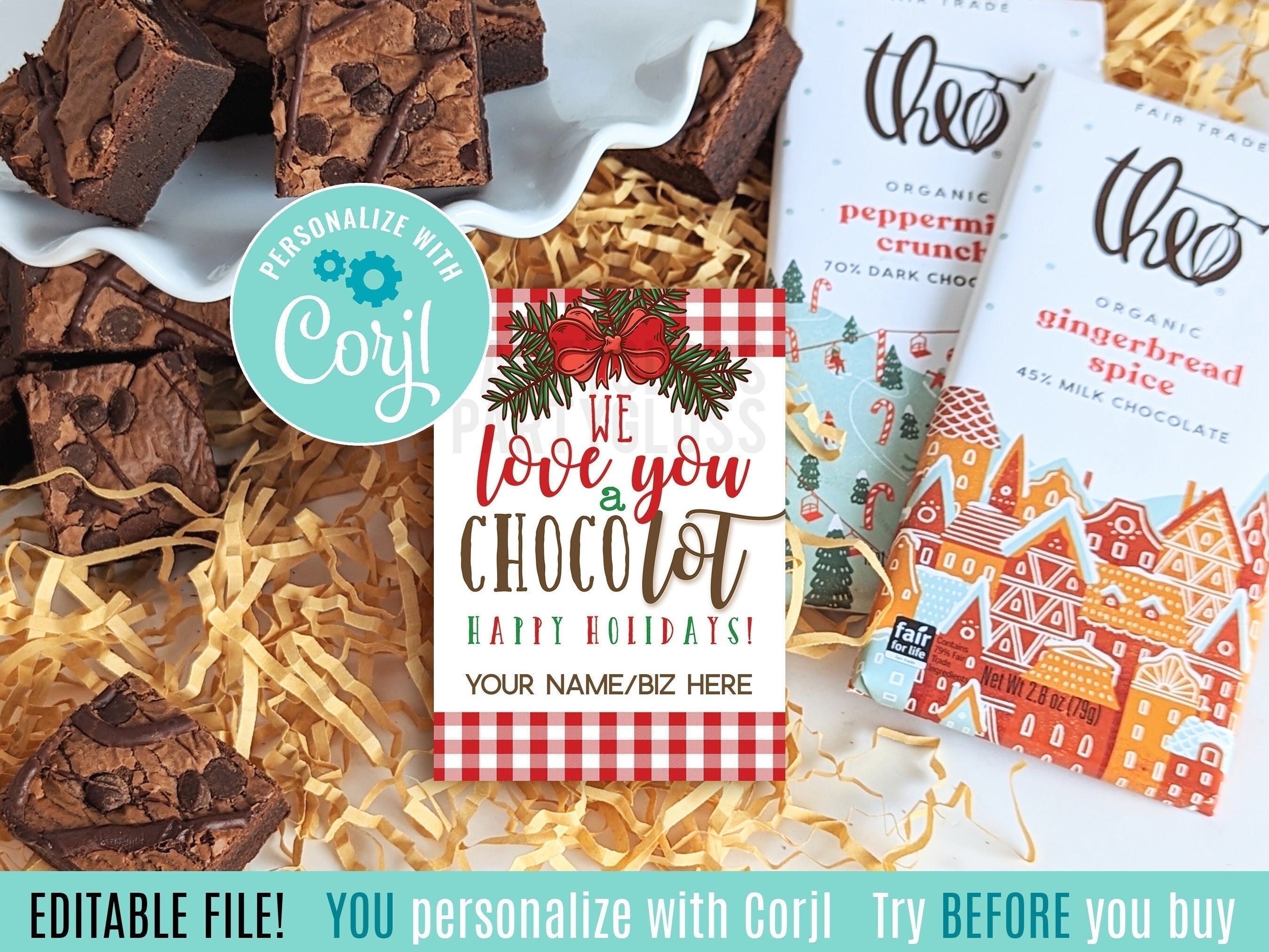 Editable Christmas We Love You A Chocolate Happy Holidays Appreciation ...