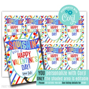Editable Squishy Toy Valentine's Day Printable Gift Tags Squisin' You ...
