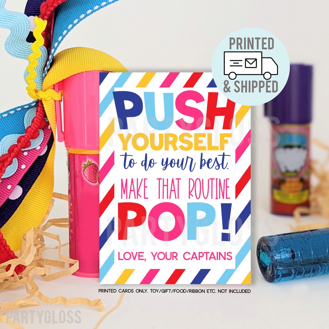Printed and Shipped Push Yourself Make That Routine Pop Tags, Cheer ...