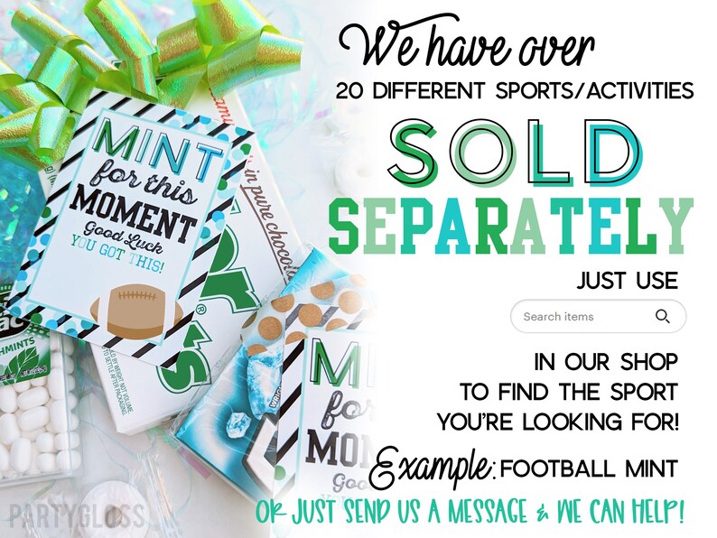 Editable Cheer Mint for This Moment Printable Gift Tags, Good Luck Game ...