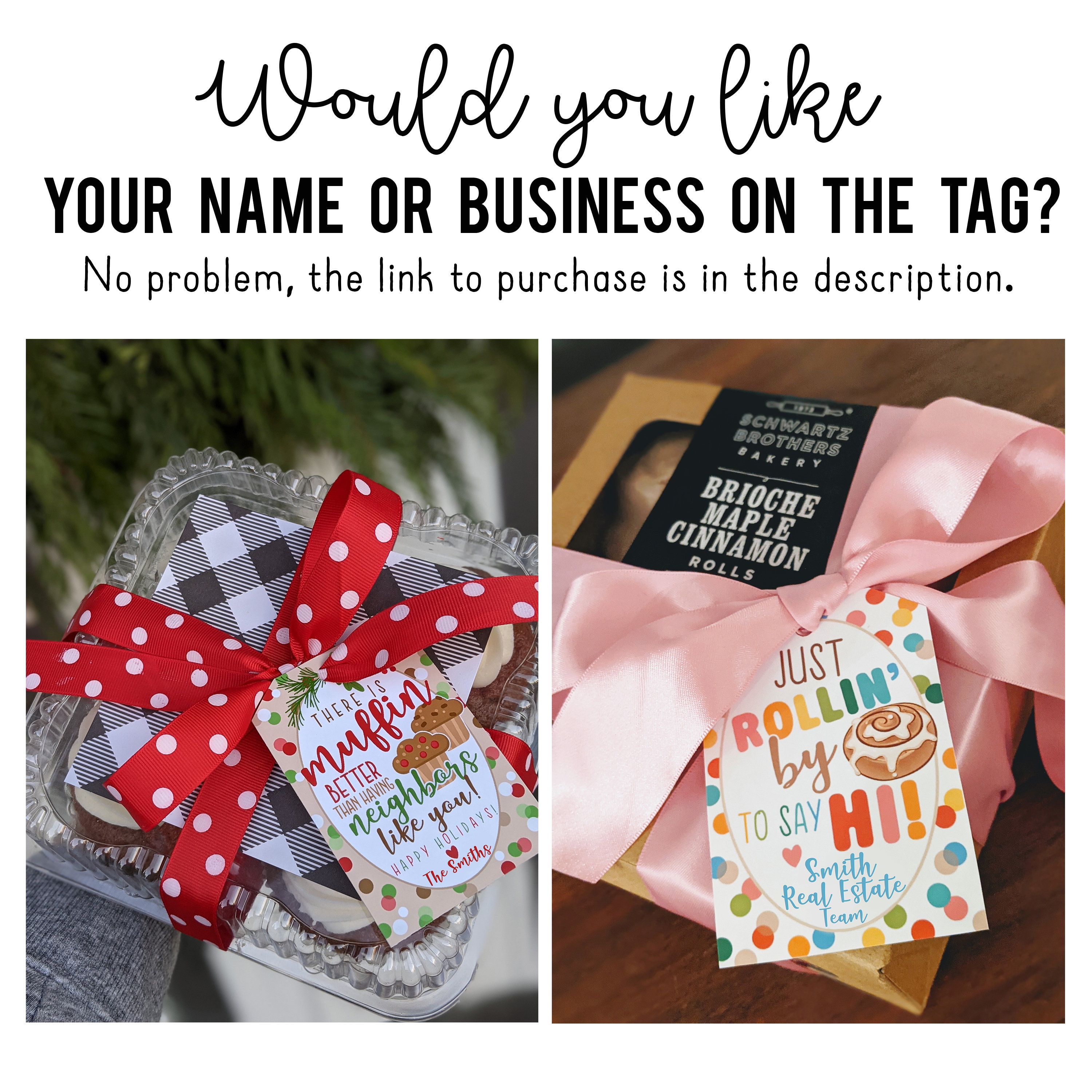 Cinnamon Roll Printable Gift Tags, Rollin' by to Wish You A Merry ...