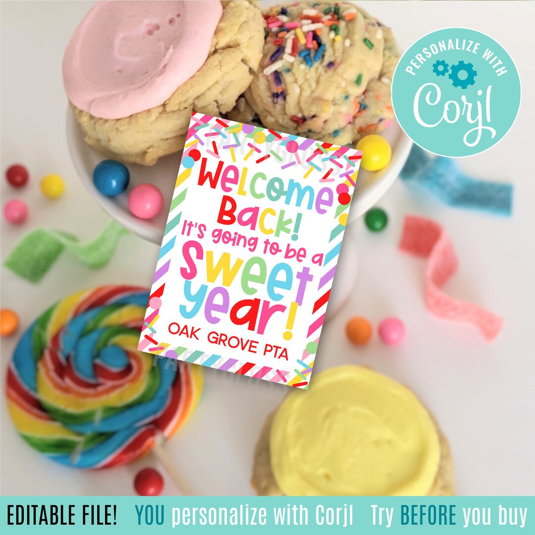 Editable Welcome Back to School Printable Gift Tags First Day Sweet ...