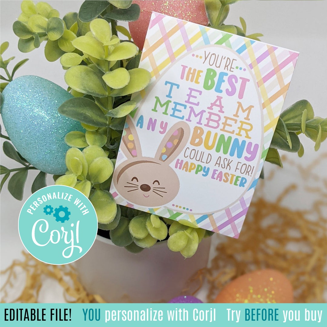 Editable Team Appreciation Printable Tags Staff Employee Easter Spring ...