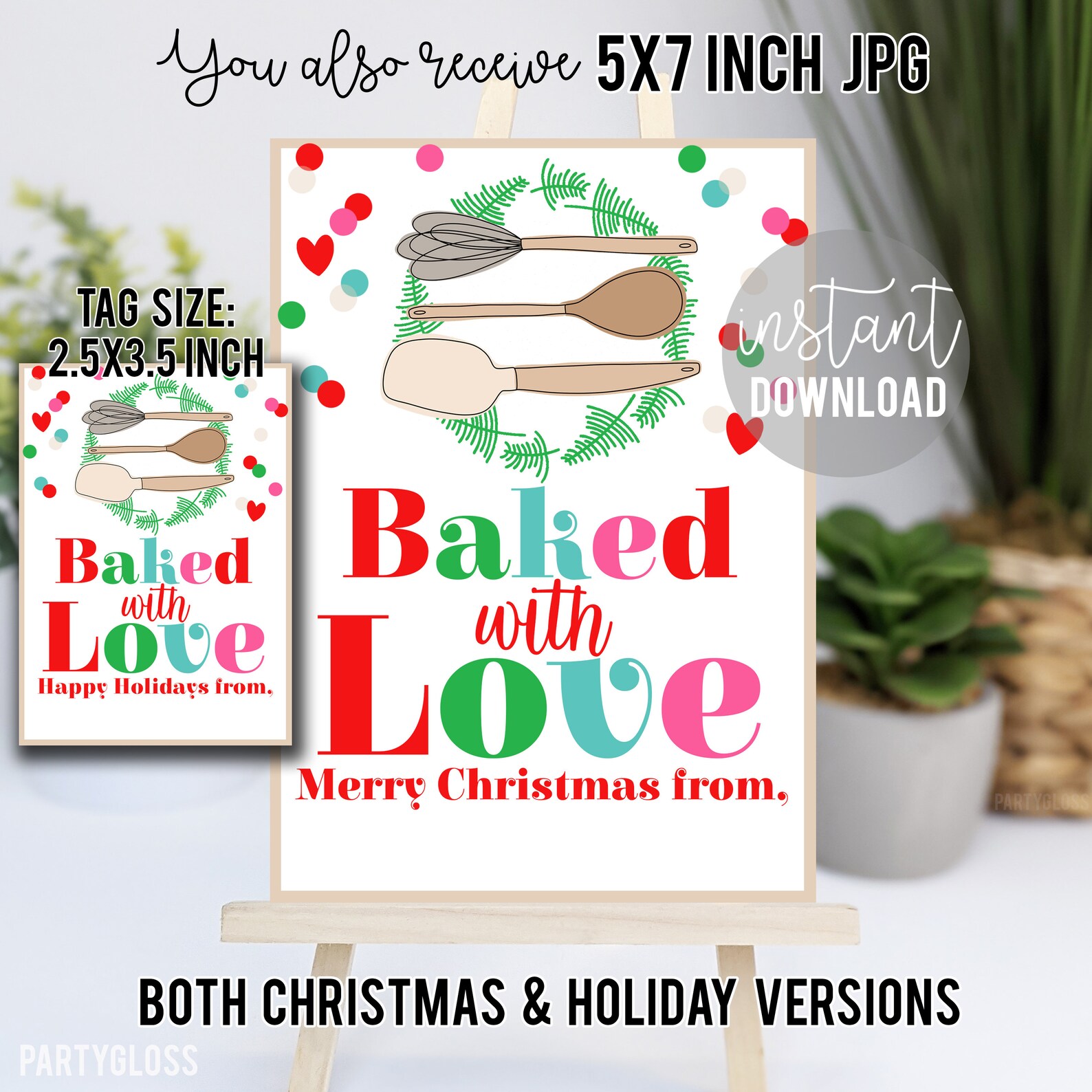 Baked With Love Printable Tags Baked Goods Tag Modern | Etsy