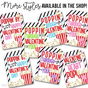 Popcorn Valentine's Day Printable Tags Poppin' Through Valentine Class ...