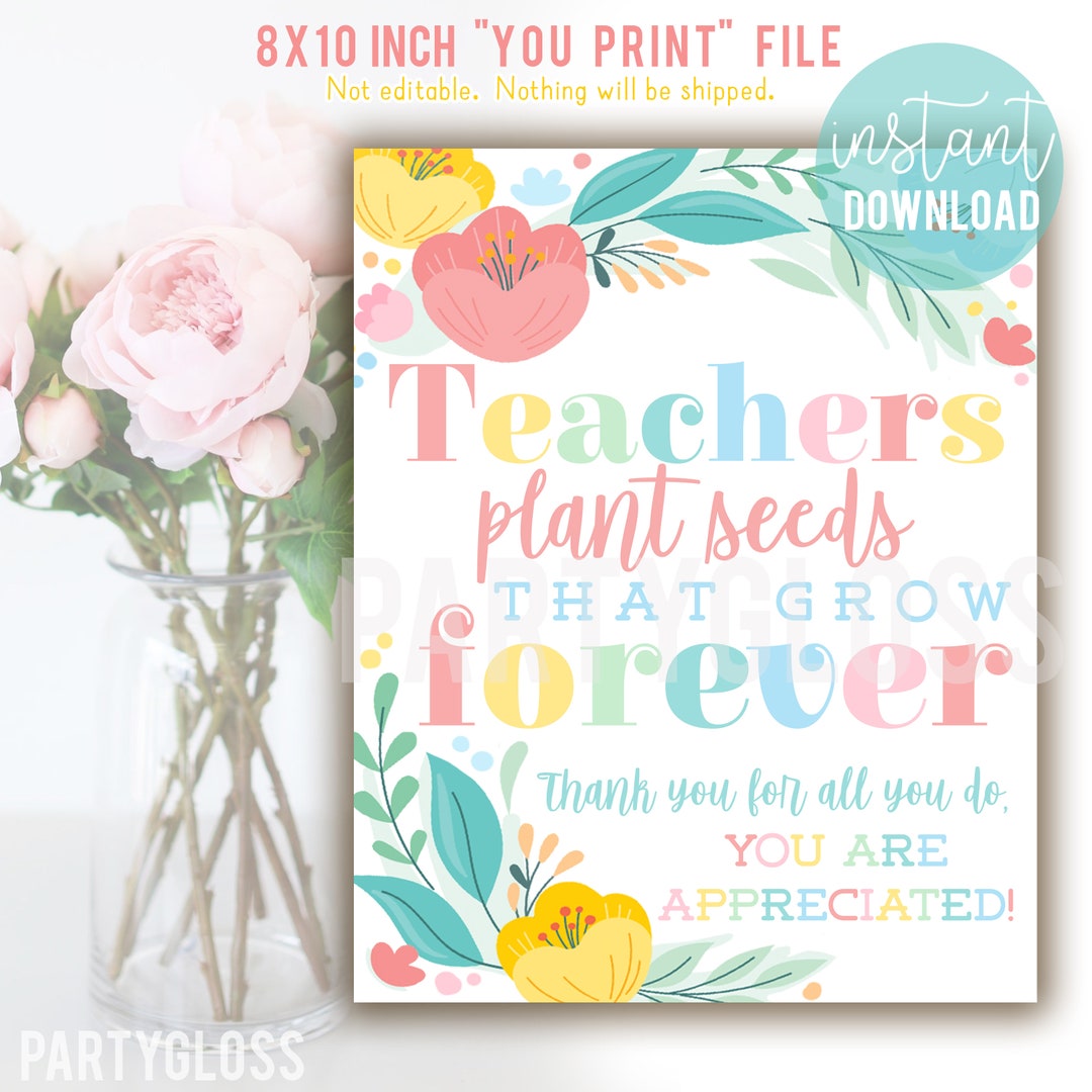 Floral Teacher Appreciation 8x10 Print, Flowers for Teachers ...
