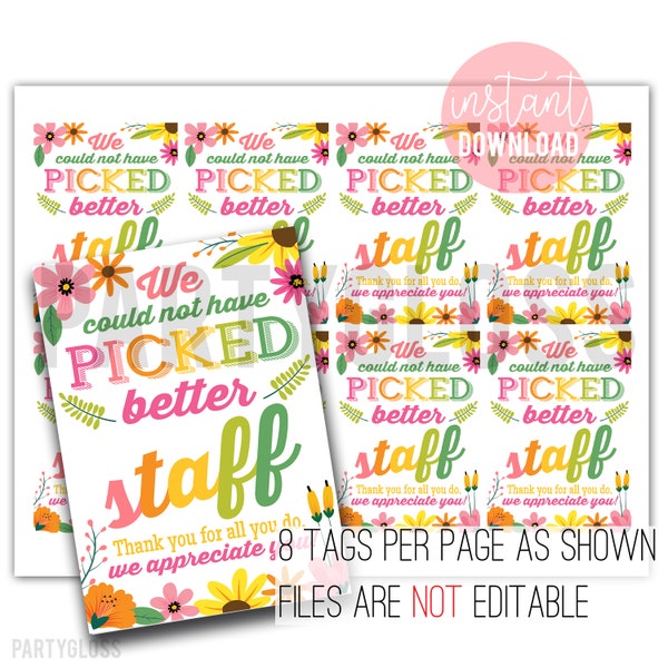 Staff Appreciation Printables - Etsy