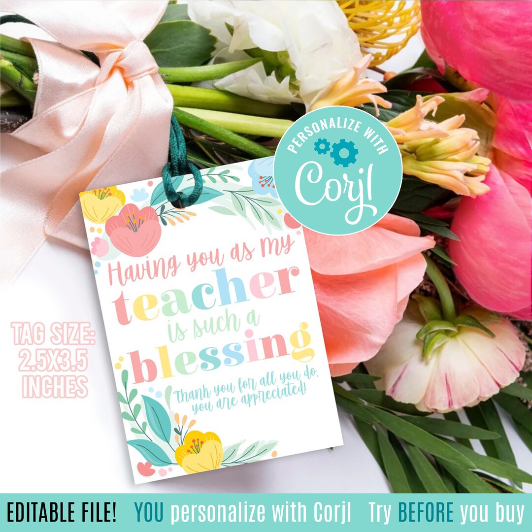 Editable Teacher Printable Easter Tags | Christian Teacher Gift Tag ...
