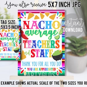 Nacho Average Printable Tag | Teacher Appreciation Tags | Nachotags ...