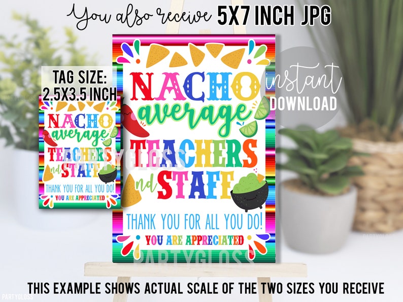 Nacho Average Printable Tag Teacher Appreciation Tags - Etsy