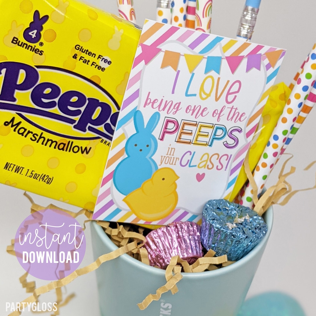 Easter Teacher Appreciation Printable Tags Love Being One of the Peeps ...