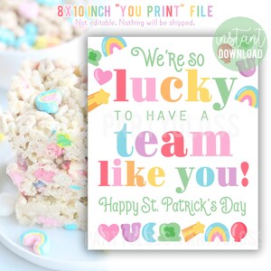 Team Appreciation Printable Sign, Staff St. Patrick's, Lucky Team ...