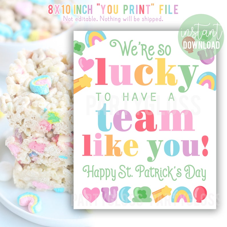 Team Appreciation Printable Sign Staff St. Patrick's - Etsy