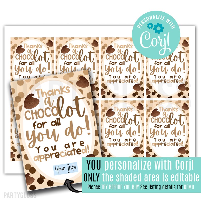 Editable Chocolate Appreciation Printable Tag All You Do - Etsy
