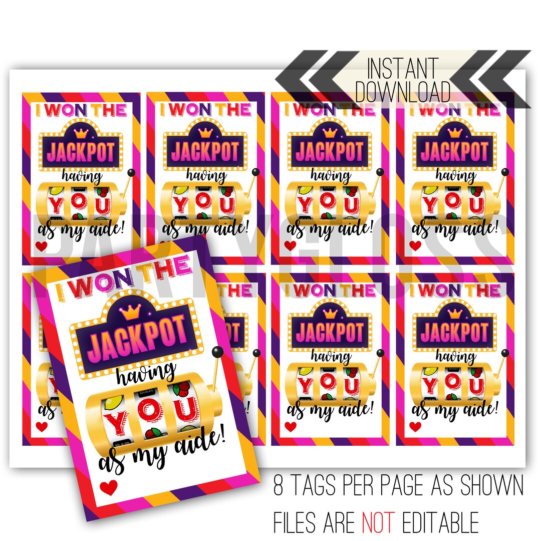 I Won the Jackpot Having You as My Aide Appreciation Lottery Ticket ...