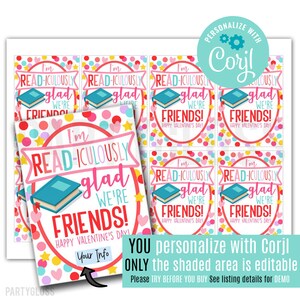 Editable Bookmark Valentine's Day Printable Tags Book Valentine ...