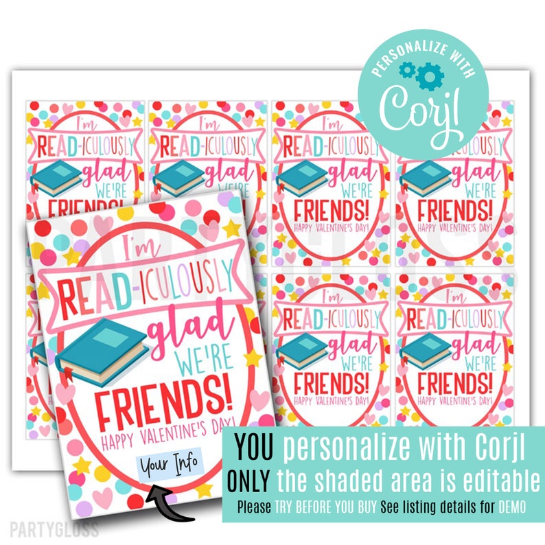 Editable Bookmark Valentine's Day Printable Tags Book - Etsy