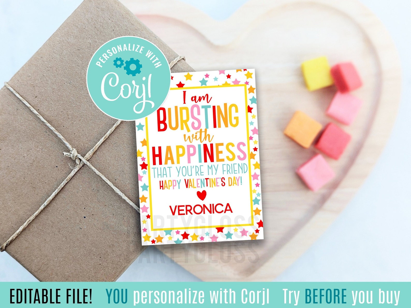 Editable Valentine's Day Printable Star Valentine Class - Etsy