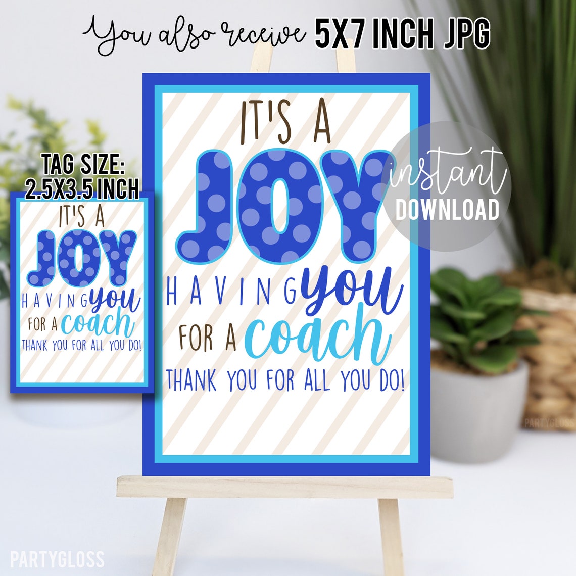 Coach Appreciation Printable Tag Printable Joy Team Tags - Etsy