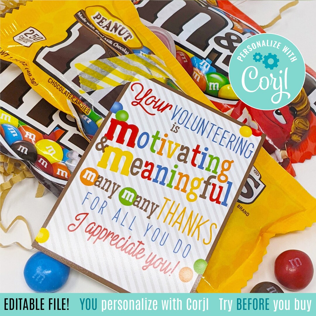 Editable Volunteer Appreciation Printable Tag | Community Volunteer ...