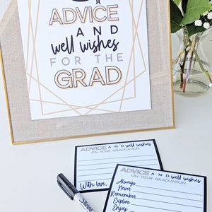 Graduation Advice Cards | Grad Party Advice Sign | Class of 2022 ...