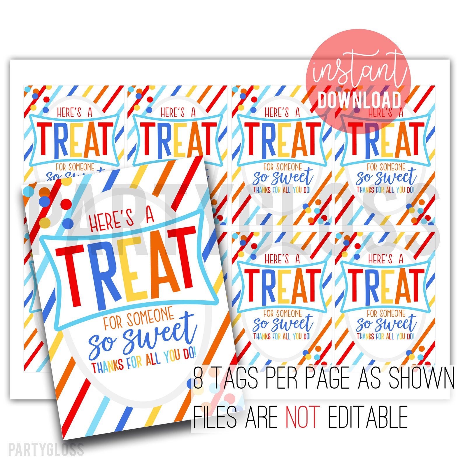 Rice Treat Appreciation Printable Tags Friend Treats Rice - Etsy