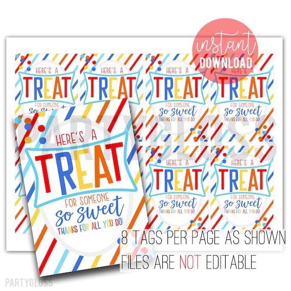 Rice Treat Appreciation Printable Tags Friend Treats Rice Etsy