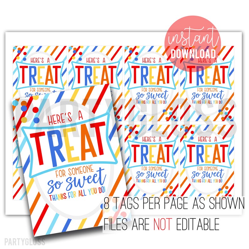 Rice Treat Appreciation Printable Tags Friend Treats Rice - Etsy