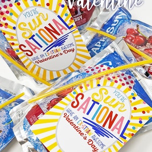 Valentine's Day Printable Tag Sun Valentine Juice Pouch Capri Class ...